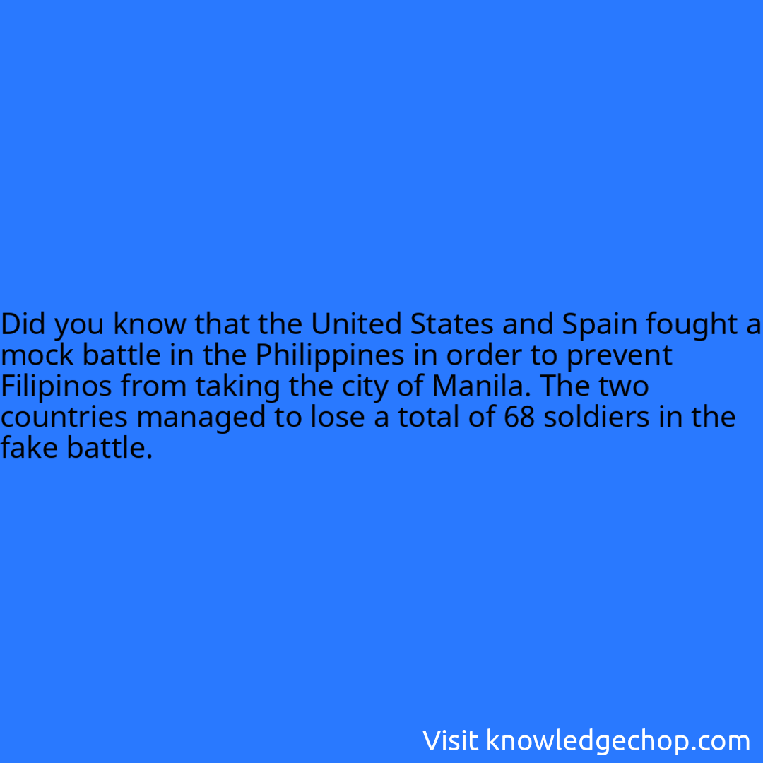 that the United States and Spain fought a mock battle in the ...