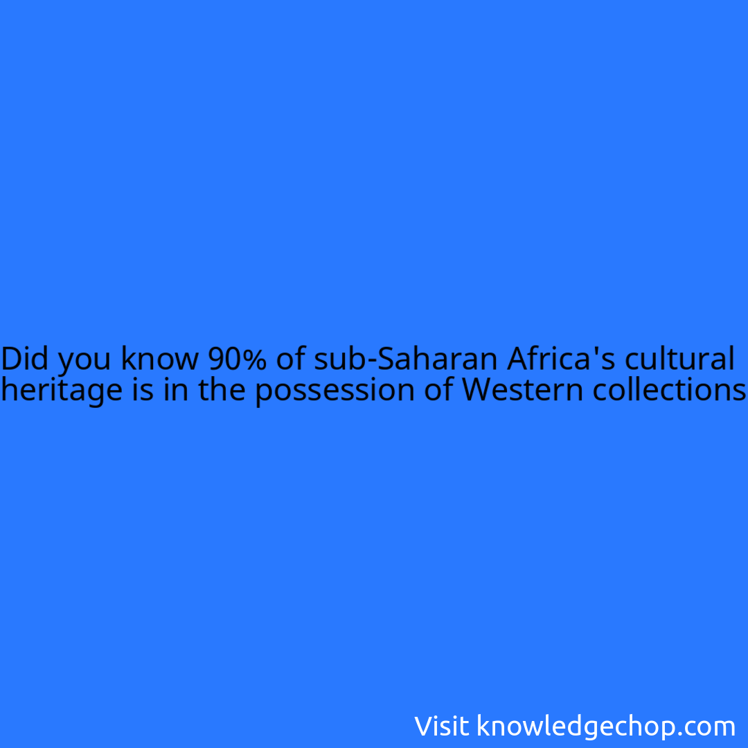 90% of sub-Saharan Africa's cultural heritage is in the possession of ...