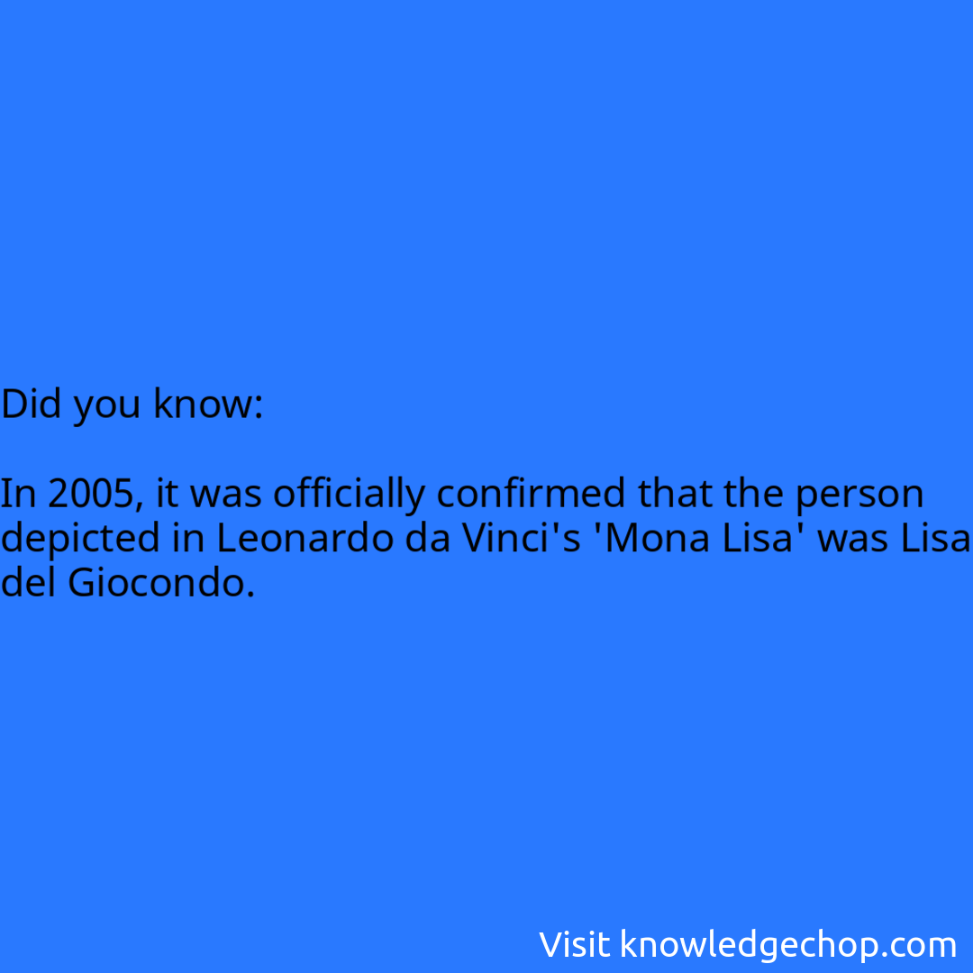 In 2005, it was officially confirmed that the person depicted in ...