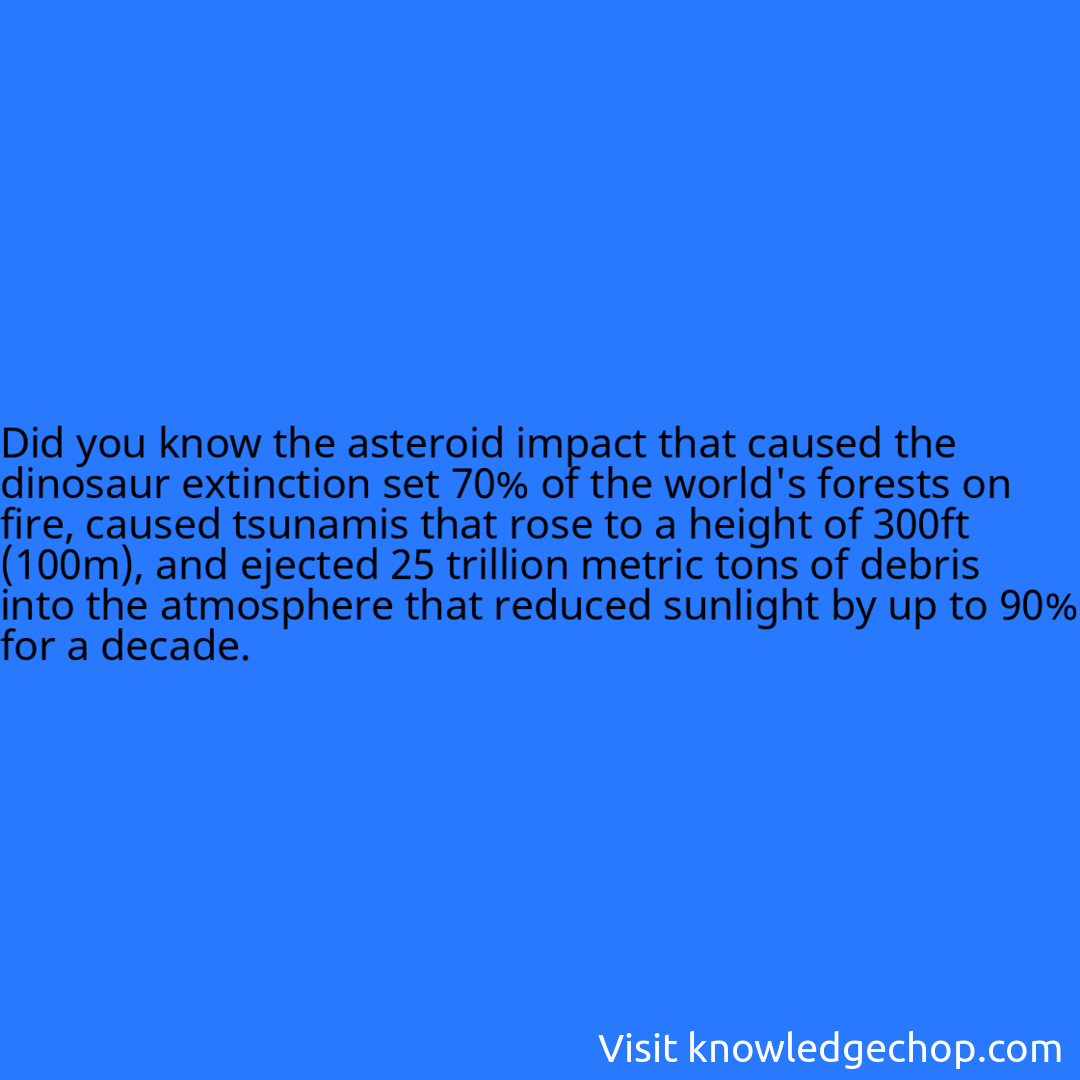 the asteroid impact that caused the dinosaur extinction set 70% of the ...