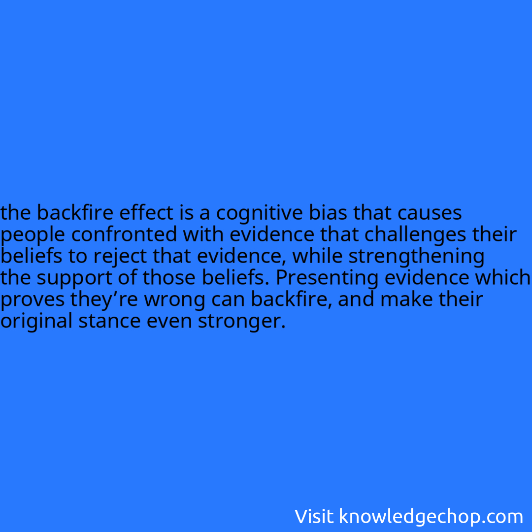 the backfire effect is a cognitive bias that causes people confronted ...