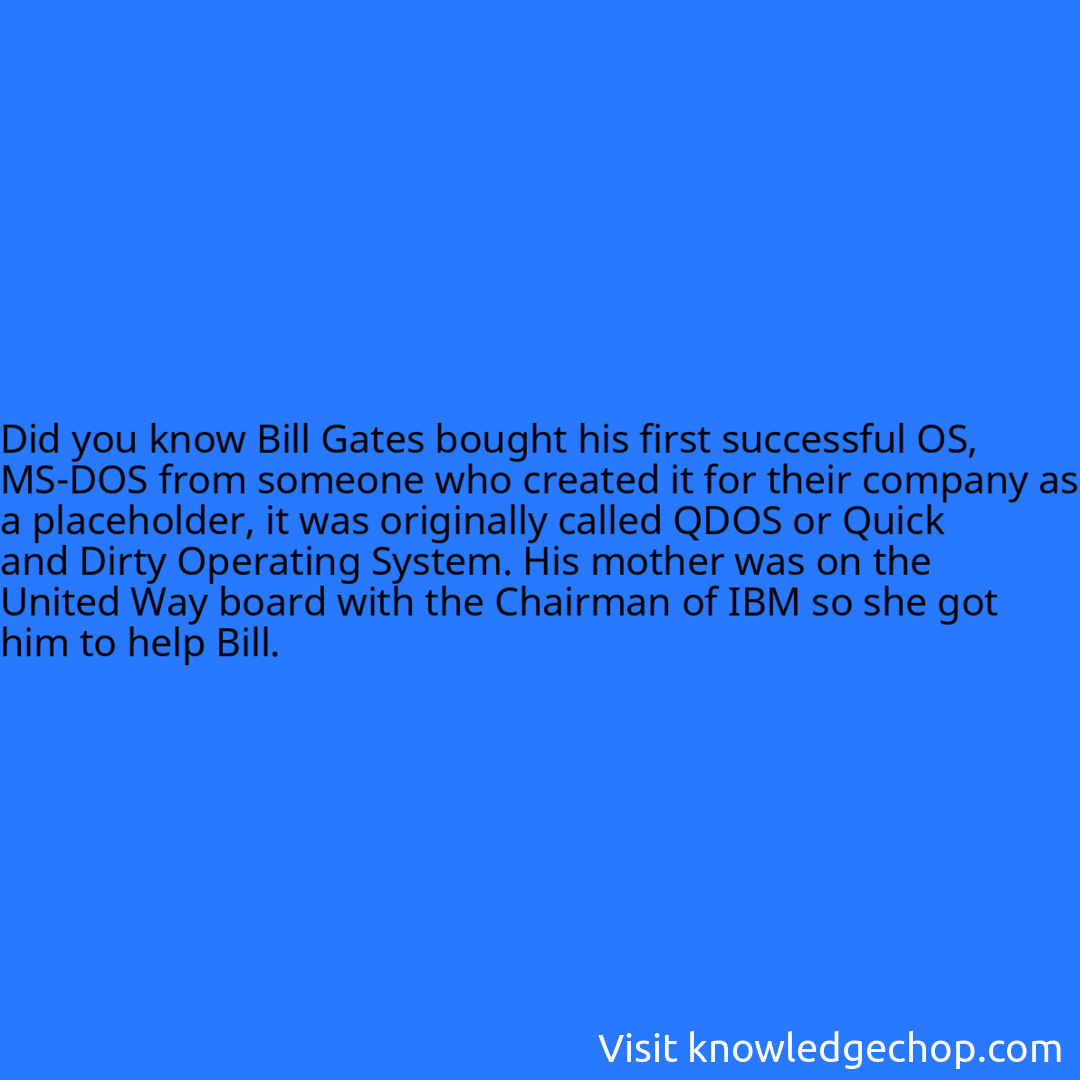 Bill Gates bought his first successful OS, MS-DOS from someone who ...