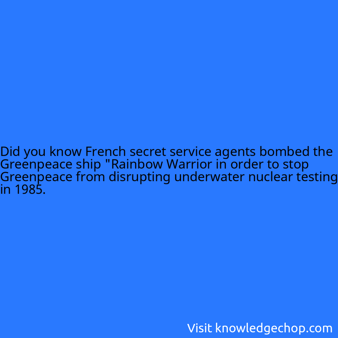French secret service agents bombed the Greenpeace ship "Rainbow ...