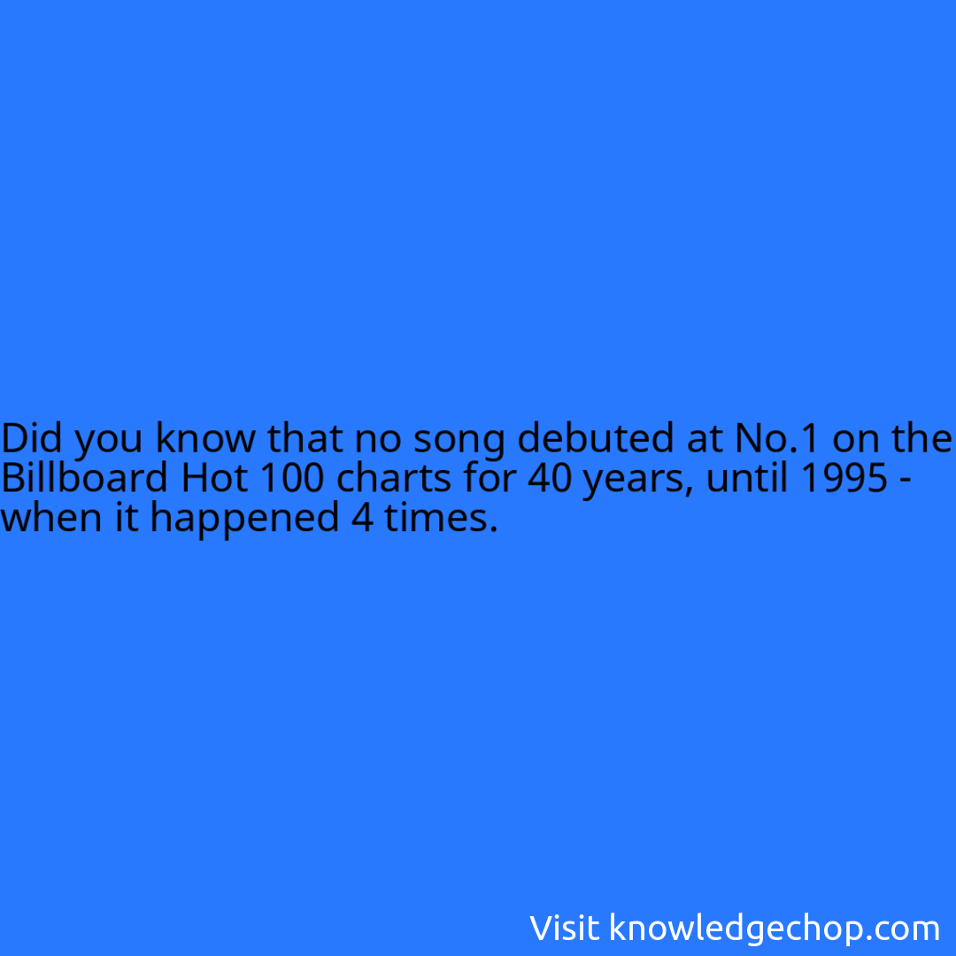 that no song debuted at No.1 on the Billboard Hot 100 charts for 40 ...