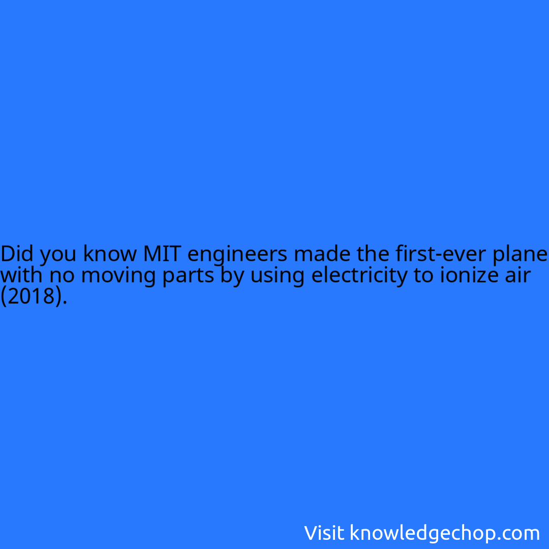 MIT engineers made the first-ever plane with no moving parts by using ...