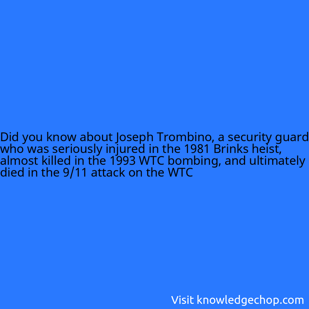 about Joseph Trombino, a security guard who was seriously injured in ...