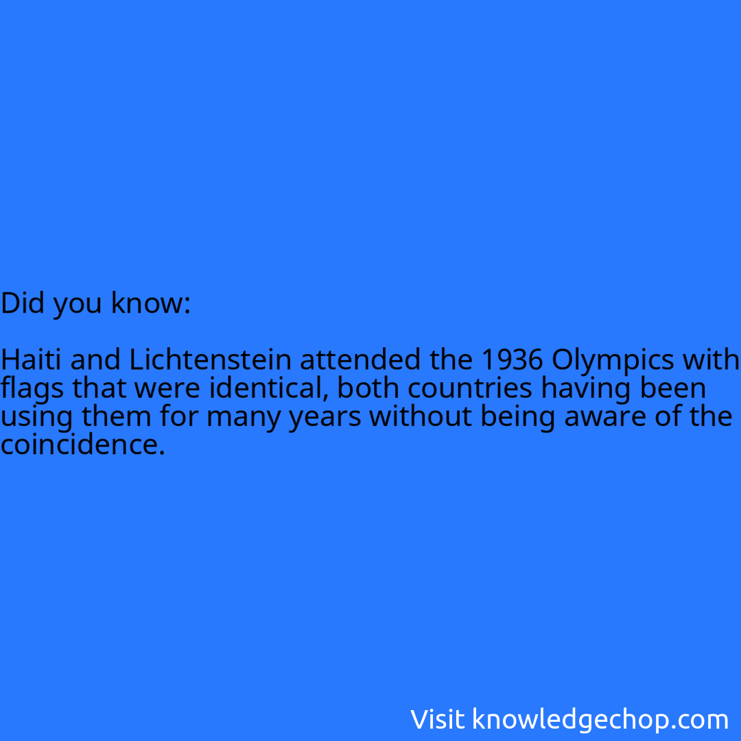 Haiti and Lichtenstein attended the 1936 Olympics with flags that were ...