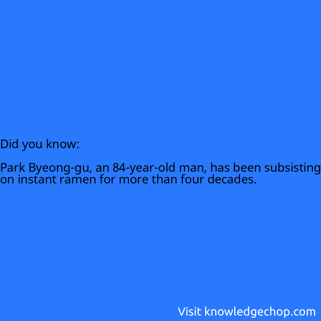 Park Byeong-gu, an 84-year-old man, has been subsisting on instant ...