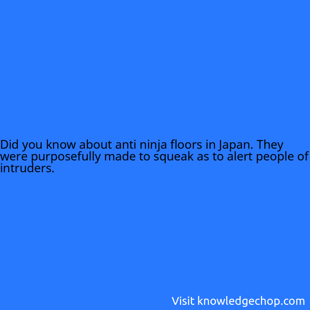 about anti ninja floors in Japan. They were purposefully made to squeak ...