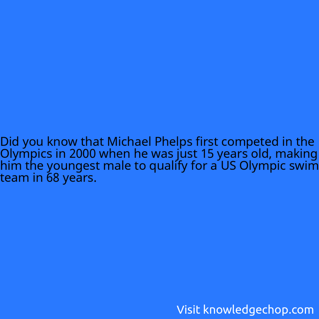 that Michael Phelps first competed in the Olympics in 2000 when he was ...