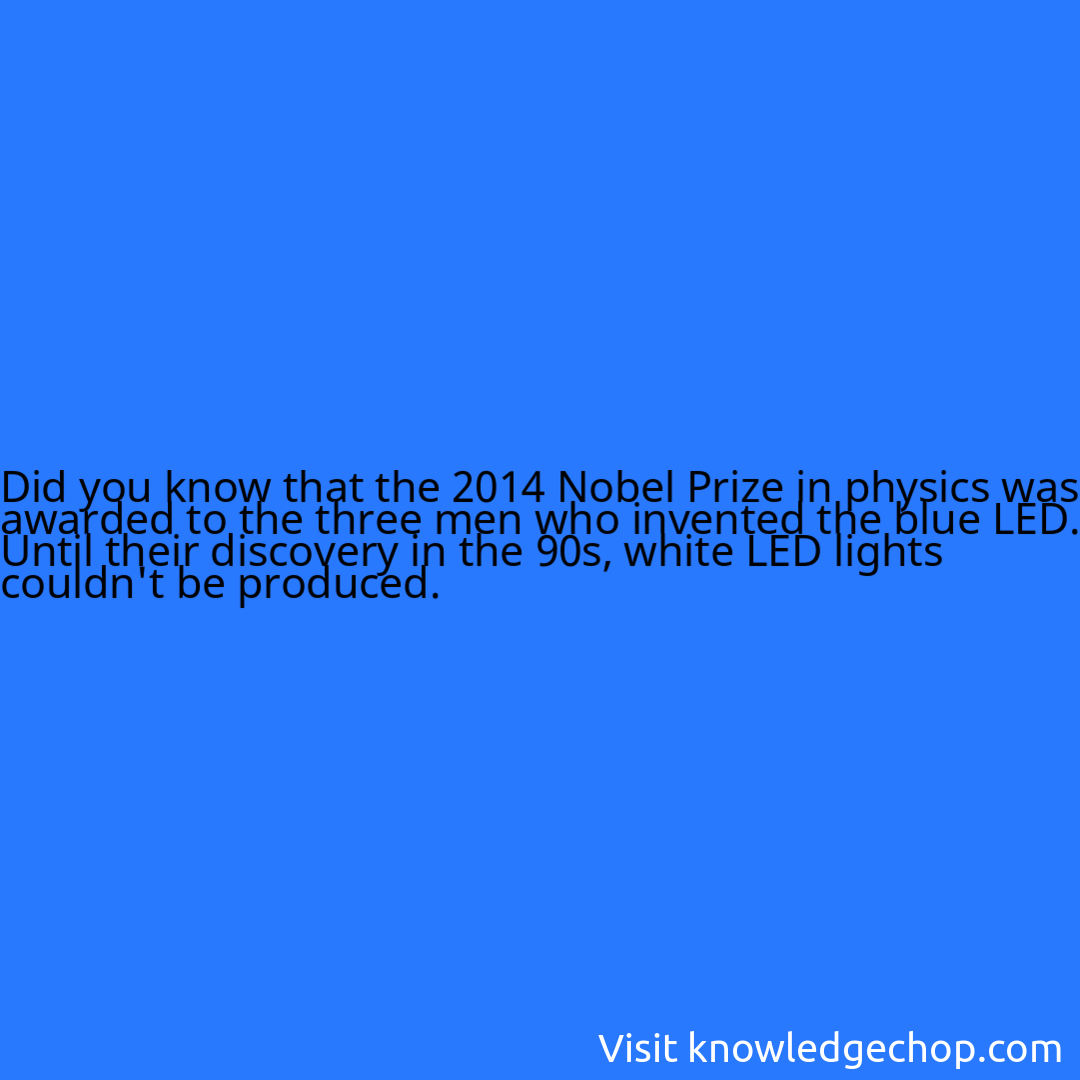 that the 2014 Nobel Prize in physics was awarded to the three men who ...