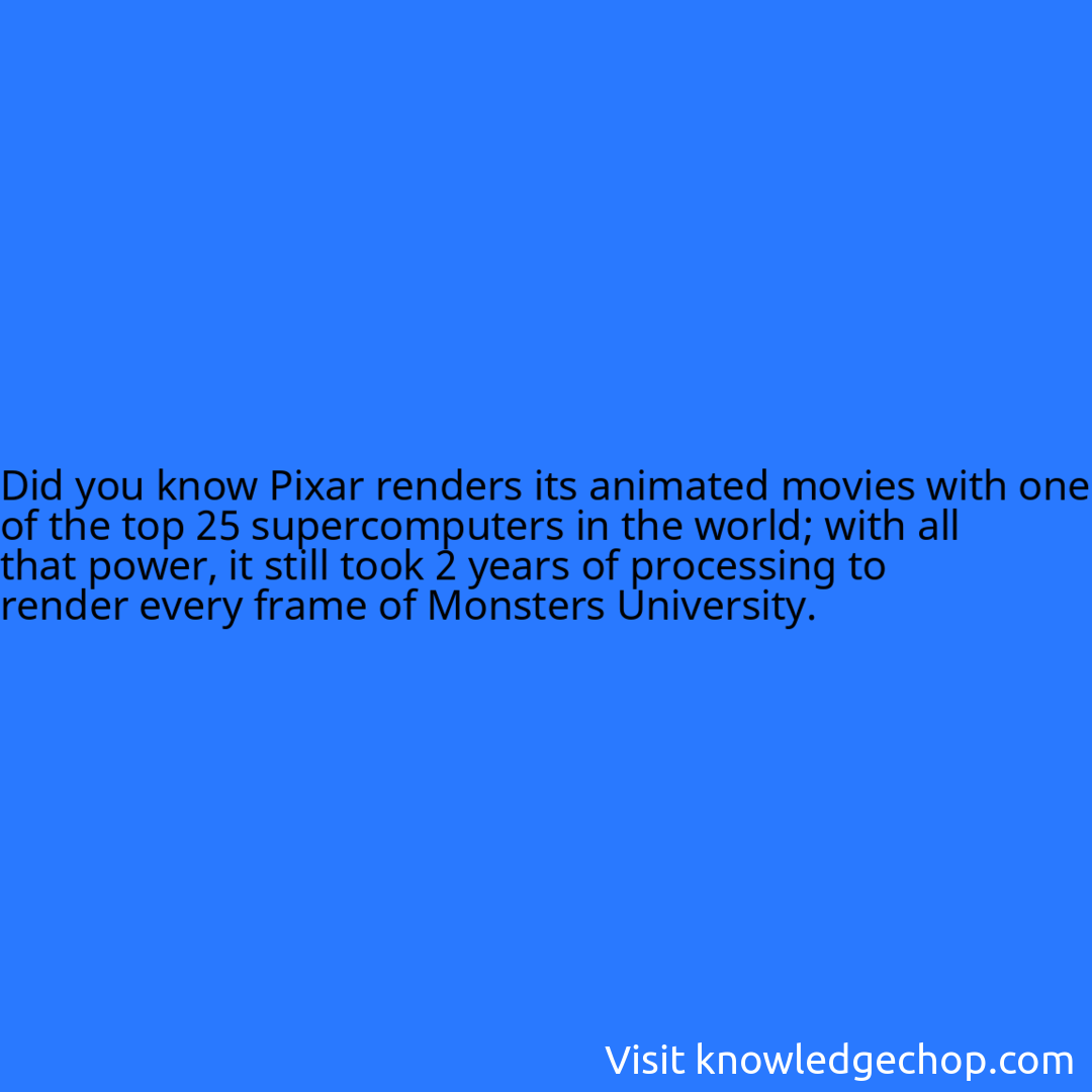 Pixar renders its animated movies with one of the top 25 supercomputers ...