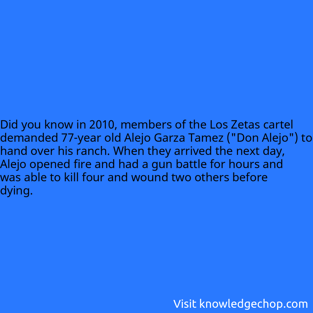 in 2010, members of the Los Zetas cartel demanded 77-year old Alejo ...
