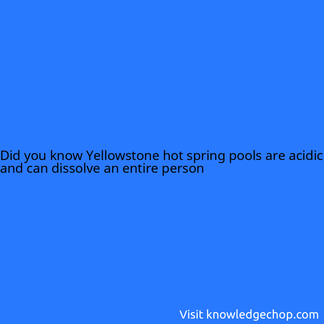 Yellowstone hot spring pools are acidic and can dissolve an entire ...